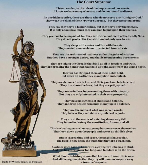Suzanne Wagner Poem - The Court Supreme - Suzanne Wagner